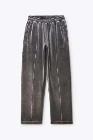 Alexander Wang Crystal Hotfix Mid-rise Terry Sweatpant - Titanium