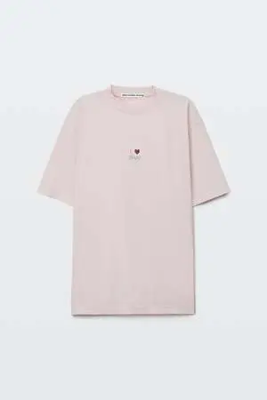 Alexander Wang Crystal Hotfix I Heart Aw Oversized Tee Light Pink