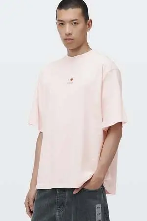 Alexander Wang Crystal Hotfix I Heart Aw Oversized Tee - Light Pink