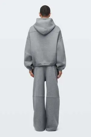 Alexander Wang Crystal Hotfix Oversized Zip-up Hoodie - Sidewalk