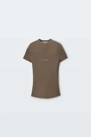 Alexander Wang Jacquard Logo Short Sleeve Crewneck Top - Black