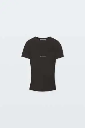 Alexander Wang Ss Crewneck Top W/ Jacquard Logo - Cola