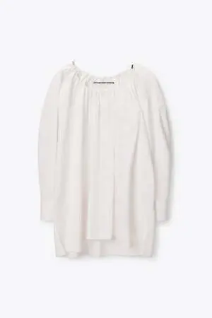 Alexander Wang Bungee Scoop Neck Mini Shirt Dress - White