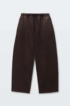 Alexander Wang Crystal Hotfix Mid-rise Oversized Sweatpant - Dark Brown