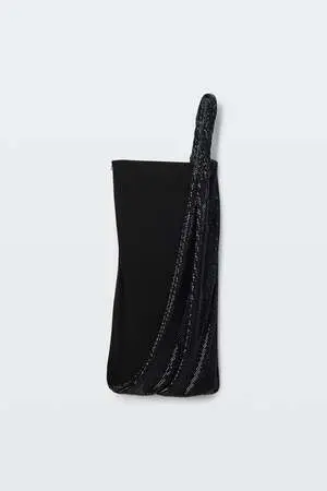 Alexander Wang Asymmetric Strapless Dress W/ Hotfix Twist Drape - Black