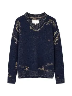 MAISON MARGIELA V-neck Sweater - Blue