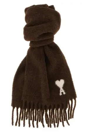 AMI Paris De Coeur' Scarf - Brown