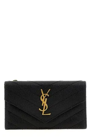 Saint Laurent Cassandre' Card Holder - Black