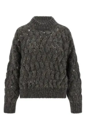 Brunello Cucinelli Dazzling Waves' Sweater - Gray