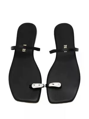 Tkees Colette Silver-tone Hardware Sandals - Black