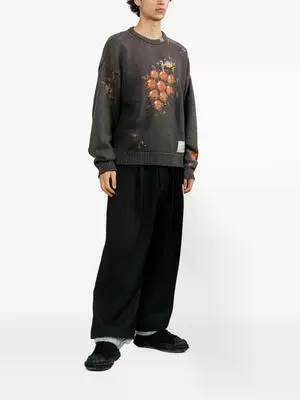 Mihara Yasuhiro Distressed Intarsia-knit Jumper