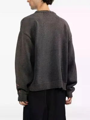 Mihara Yasuhiro Distressed Intarsia-knit Jumper