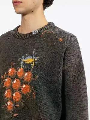 Mihara Yasuhiro Distressed Intarsia-knit Jumper