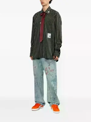 Mihara Yasuhiro Striped Tie-detail Shirt