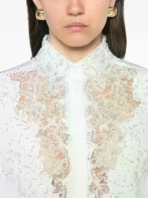 Ermanno Scervino Lace-panelled Sequin-embellished Shirt