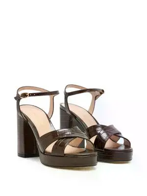 STUART WEITZMAN Dayna 100 Croc-effect Heeled Sandals