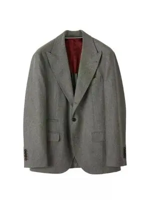 Brunello Cucinelli Peak-lapel Single-breasted Blazer - Grey