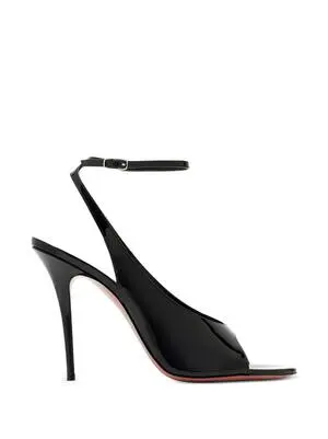 Amina Muaddi Anok Patent-leather Sandals - Black