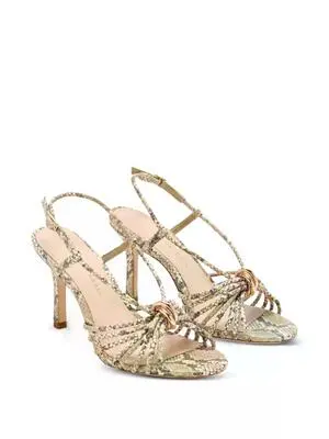 LOEFFLER RANDALL Mareka Snake-effect Sandals Neutrals