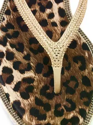 Rene Caovilla Leopard-print Crystal-embellished Sandals