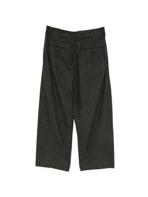 ZIGGY CHEN Checked Pleated Trousers - Grey