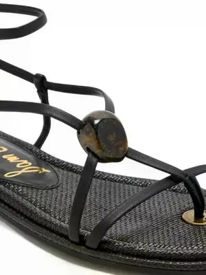 Sam Edelman Rillie Stone-embellished Flat Sandals - Black