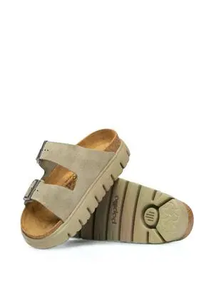 BIRKENSTOCK Arizona Platform Double-strap Suede Sandals