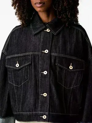TWINSET Contrast-stitch Raw-edge Denim Jacket
