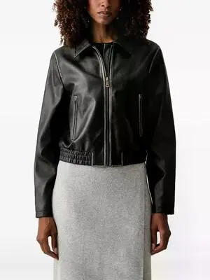 TWINSET Elasticated-hem Zip-up Jacket - Black
