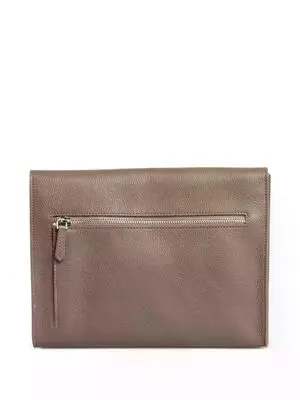 TRUSSARDI Logo-patch Pebbled Clutch Bag
