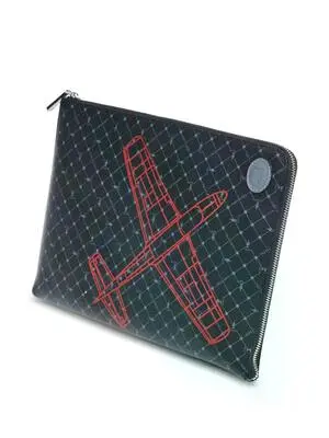 TRUSSARDI Plane-print Monogram Clutch Bag