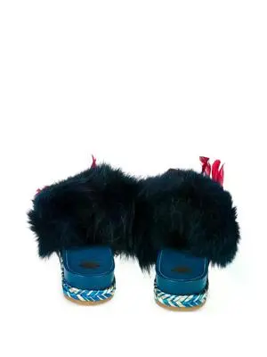 Mr & Mrs Italy Feather-embellished Slippers
