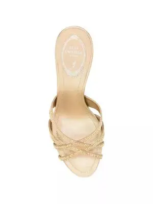Rene Caovilla 80mm Dania Sandals - Gold