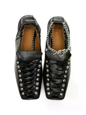 Toga Stud-embellished Chain-link Loafers