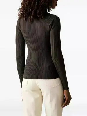 TWINSET Ribbed-knit Detachable-collar Sweater