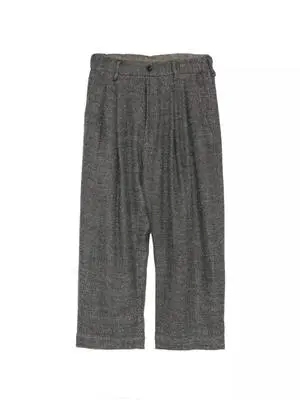 ZIGGY CHEN Pleated Melange Trousers - Grey