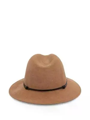 TWINSET Logo-plaque Fedora Hat - Brown