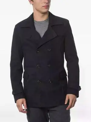 FERRI Double-breasted Peacoat - Blue