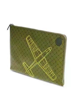 TRUSSARDI Plane-print Leather Clutch Bag
