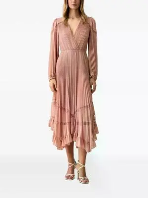 TWINSET Long Pleated Georgette Dress