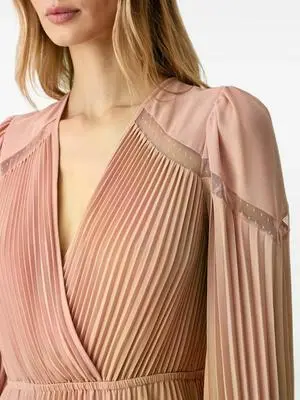 TWINSET Long Pleated Georgette Dress
