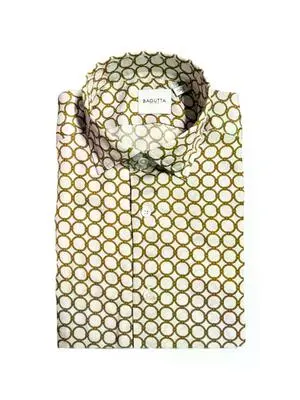 BAGUTTA Chain-print Long-sleeve Shirt - Neutrals