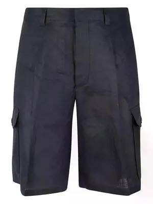 Prada Linen Cargo Shorts - Blue