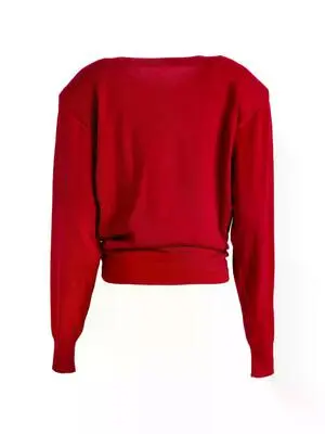 Magda Butrym Knot-detail Padded-shoulder Wool Sweater