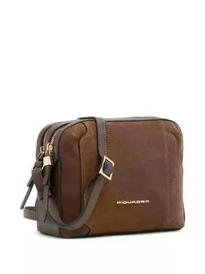 PIQUADRO Suede-panelled Shoulder Bag