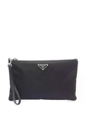 Prada 2013-2026 Re Nylon Wristlet Clutch Bag - Black
