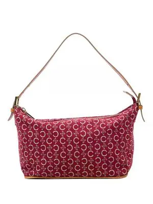 Celine 2000 C Macadam Canvas Shoulder Bag - Red