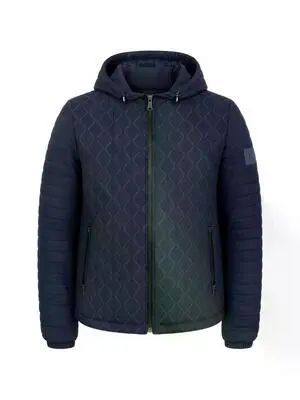 ROBERTO PEPE LUXURY Onion-quilted Hooded Jacket - Blue