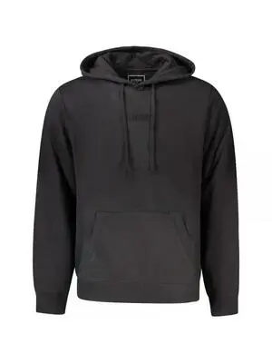 Guess Logo-embroidered Drawstring Hoodie - Black