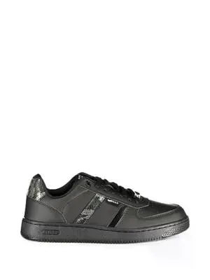 GAS Snakeskin-effect Panelled Sneakers - Black